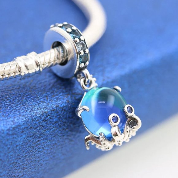 Pandora | Jewelry | Pandora Murano Glass Cute Octopus Dangle Charm ...